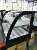 China Commercial Kitchen Curved Glass Counter Top Food Warmer Display Showcase at 220V Voltage for sale