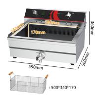 China TEF-201 20l Stainless Steel Electric Countertop Deep Fryer Single Tank for Restaurant for sale