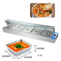 China 270*330*100mm Pan Size 220V Glass Cover Bain Marie with 3/4/5/6 Plates Professional for sale
