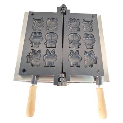China Commercial Waffle Maker Cartoon Shape Electric Snack Machine with Temp. Range 0-300'C for sale