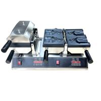 China Double Waffle Maker Ice Cream Machine with Open Mouth Fish Shape and Timer 0-10 minutes for sale