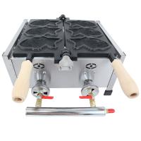 China Taiyaki Making Machine 6 PCS Fish Taiyaki LPG Type Fish Waffle Maker 470x380x210mm for sale