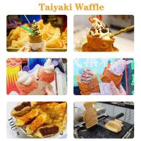 China 1400W Taiyaki Waffle Maker Electric Fish Shape Ice Cream Cone Making Machine for sale