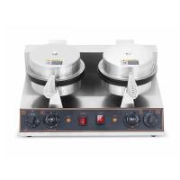 China Round Shape Non-stick Waffle Cone Maker 2023 Type Double Head Ice-cream Cone Machine for sale