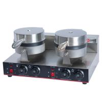 China Temperature Controlled Waffle Making Machine Double Head Stainless Steel Waffle Makers for sale