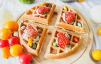 China Temperature Controlled Waffle Making Machine Double Head Stainless Steel Waffle Makers for sale