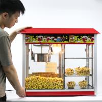 China Electric Popcorn Maker Machine 860*420*740mm Big Capacity Commercial With Food Warmer for sale