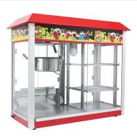 China Electric Popcorn Maker Machine 860*420*740mm Big Capacity Commercial With Food Warmer for sale