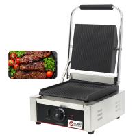 China Electric Contact Panini Grill Press Grill with Full Grooves and Anti-Scalding Handles for sale