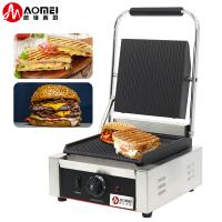 China Electric Contact Panini Grill Press Grill with Full Grooves and Anti-Scalding Handles for sale