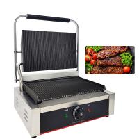China Full Grooved Electric Contact Grill Machine for Commercial Upper Grill Size 340*230mm for sale