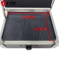 China Full Grooved Electric Contact Grill Machine for Commercial Upper Grill Size 340*230mm for sale