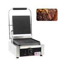 China Stainless Steel Single Head Panini Press Grill Sandwich Electric Contact Grill Commercial for sale