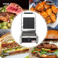 China Stainless Steel Single Head Panini Press Grill Sandwich Electric Contact Grill Commercial for sale