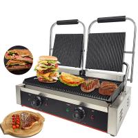 China Kitchen Cooking Baking BBQ Smoking Commercial Electric Contact Grill with Double Plate for sale