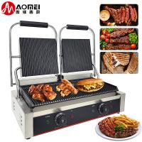 China Kitchen Cooking Baking BBQ Smoking Commercial Electric Contact Grill with Double Plate for sale