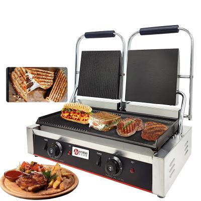 China Electric Grill Stainless Steel Toaster Contact Grill Panini Press Grill Commercial for sale