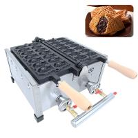 China 8.15 KG Non-stick 14pcs Small Fish Shape Waffle Maker Stainless Steel Taiyaki Machine Gas for sale