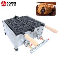 China 8.15 KG Non-stick 14pcs Small Fish Shape Waffle Maker Stainless Steel Taiyaki Machine Gas for sale