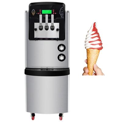 China Pre-cooling System Soft Ice Cream Maker with 3 Flavors 540x850x1500mm Stainless Steel for sale