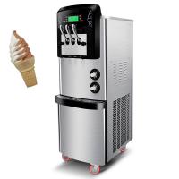 China Pre-cooling System Soft Ice Cream Maker with 3 Flavors 540x850x1500mm Stainless Steel for sale