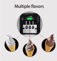 China Pre-cooling System Soft Ice Cream Maker with 3 Flavors 540x850x1500mm Stainless Steel for sale