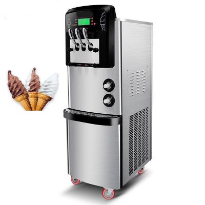 China Commercial Floor Standing 3 Flavor Soft Serve Ice Cream Machine with 36-42L/h Capacity for sale