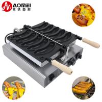 China 1800W Electric Banana Waffle Maker Nonstick 5pcs Waffle Making Machine 510*400*190mm for sale