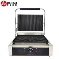 China Stainless Steel Cast Iron Sandwich Panini Contact Grill Maker Dismountable Oil Collector for sale