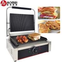 China Stainless Steel Cast Iron Sandwich Panini Contact Grill Maker Dismountable Oil Collector for sale