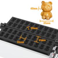 China 2024 Year Voltage 220v 20 Pcs Cast Iron Mini Bear Shaped Taiyaki Waffle Maker Machine for sale