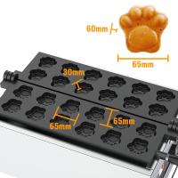 China 3000W Bear Paw Muffin Baking Machine with Cat Paw Shape Voltage 220v Cartoon Waffle for sale