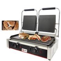 China Stainless Steel Cast Iron Panini Contact Grill Maker for Restaurant Bakery Snack 220v for sale