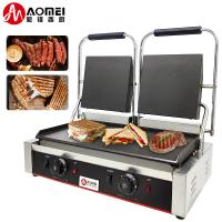 China Stainless Steel Cast Iron Panini Contact Grill Maker for Restaurant Bakery Snack 220v for sale
