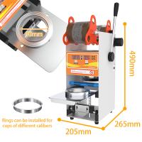 China Bubble Tea Cup Sealer Packing Machine 205*265*490mm Cup Sealing Machine Capacity 1 Cup for sale