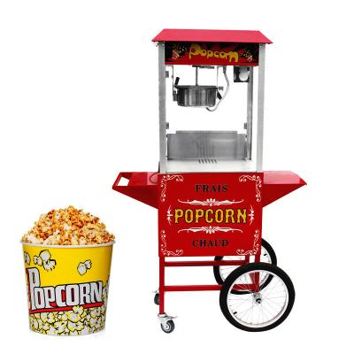 China 110-240V/50-60HZ Healthy Food Grade SS Material Commercial Popcorn Machine With Cart for sale