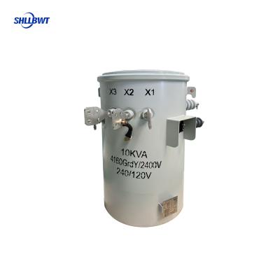 China 10kVA Single Phase Pole Mounted Oil Immersed Distribution Transformer 4160V 100Hz for sale