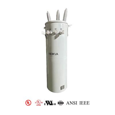 China UL 150kVA Three Phase Pole Mounted Oil Immersed Transformer 34.5kV to 208Y/120V 60Hz for sale