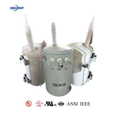 China 100kVA Single Phase Pad Mount Transformer 4160V to 120V UL Certified High Efficiency for sale
