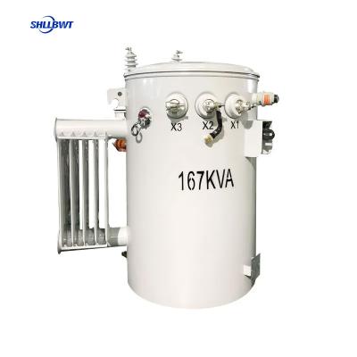 China 167kVA Single Phase Pole Mounted Transformer ANSI C57.12.20 4160V 60Hz Copper for sale
