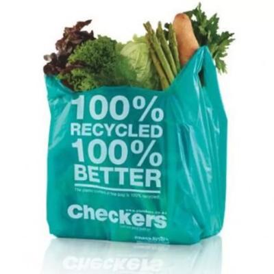 China Biodegradable PLA T-Shirt Grocery Bags 25-200 Micron Thickness | Custom Sizes 190×420mm to 280×600mm for sale