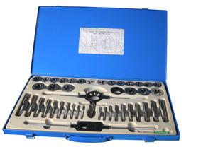 China 45 PCS Tin coated Tap and Die Sets with Iron box , Durable Industrial Tool Set for sale