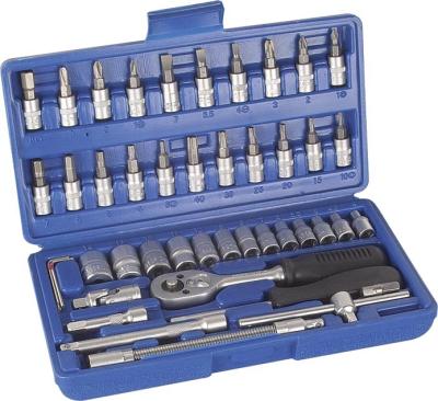China Carbon Steel 45PCS 1/4'' Drive Metric Socket Tools Set , Chrome Vanadium Socket Set for sale