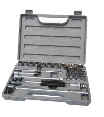 China Auto Repair Tools 25Pcs 1/2''  Ratchet and Socket Set with Chrome Vandium or Carbon Steel for sale