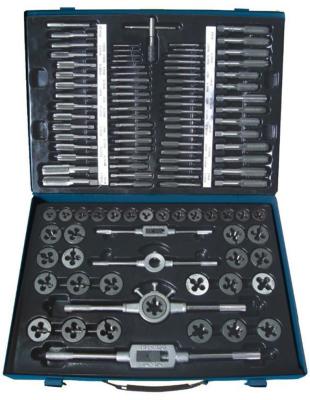 China High Precision Alloy Steel Tap and Die Sets 110 PCS Cutting Tool with Metric & Inch size for sale