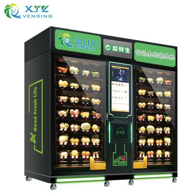 China XYZ Custom 32-Inch Touch Screen Double Cabinet Refrigerated Fresh Food Vending Machine with 168-392 Slot Capacity for sale