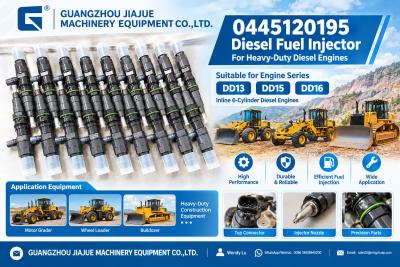 China 0445120195 Diesel Fuel Injector for DD13 DD15 DD16 Engine Used Loader Parts Replacement for sale