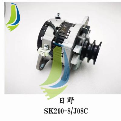 China High Qualityl Alterator J08C Engine For SK200-8 Excavator Spare Parts for sale