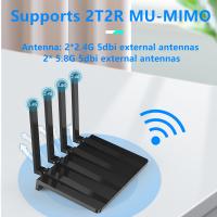 China Wireless Dualband Hotspots Mesh Router 1800Mbps Black Plastic Housing WiFi6 Router for sale