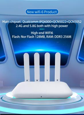 China OpenWRT System 1800Mbps Mesh Wifi 6 Router 802.11AX Wifi 128MB Flash 10 / 100 / 1000Mbps for sale